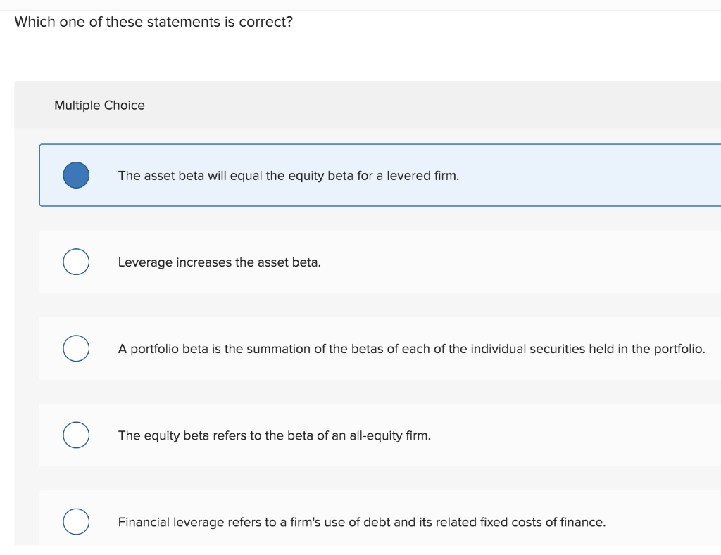 Solved A firm with high operating leverage is best defined | Chegg.com