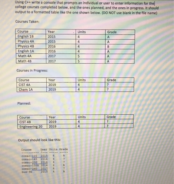 Solved Using C++ write a console that prompts an individual | Chegg.com