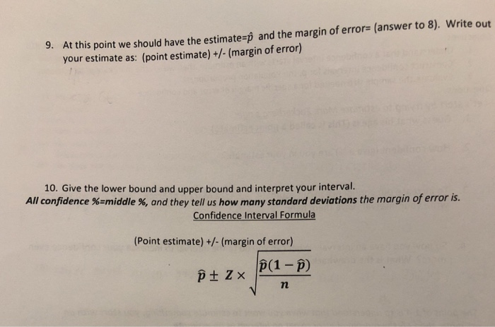 Solved is point we should have the estimate-p and the margin | Chegg.com