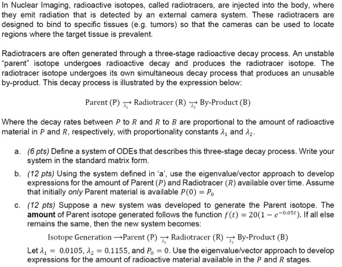 Solved In Nuclear Imaging, radioactive isotopes, called | Chegg.com