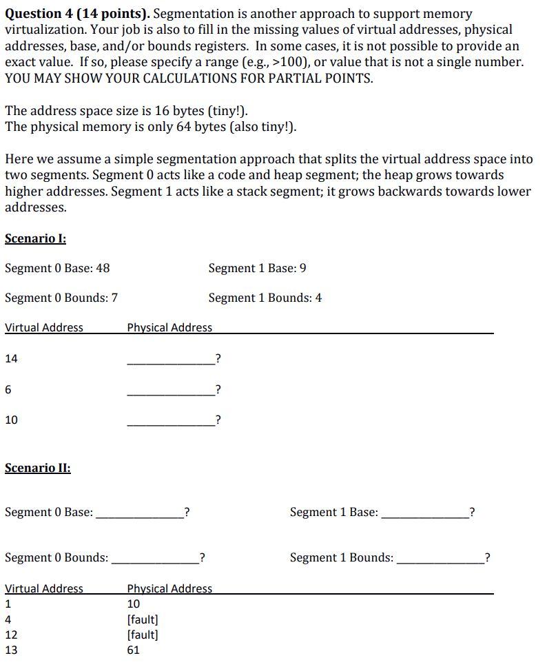 Solved Question 4 (14 points). Segmentation is another | Chegg.com