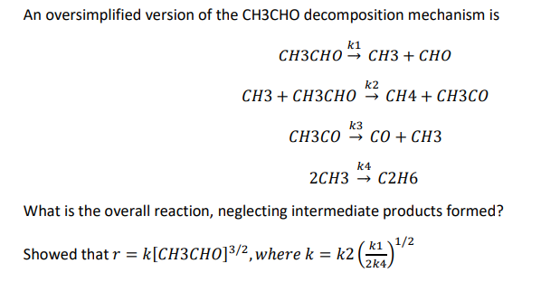 An ﻿oversimplified version of ﻿the CH 3 ﻿CHO | Chegg.com