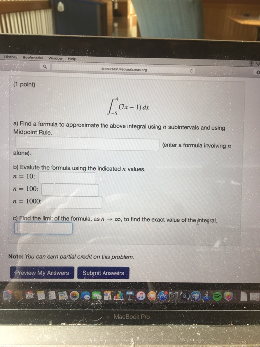 Solved Histony Bookmarks Window Help org (1 point) (7x - | Chegg.com