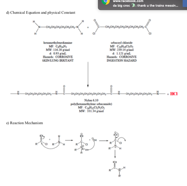Solved ORGANIC POLYMERS: THE SYNTHESIS OF NYLON Nylon's | Chegg.com