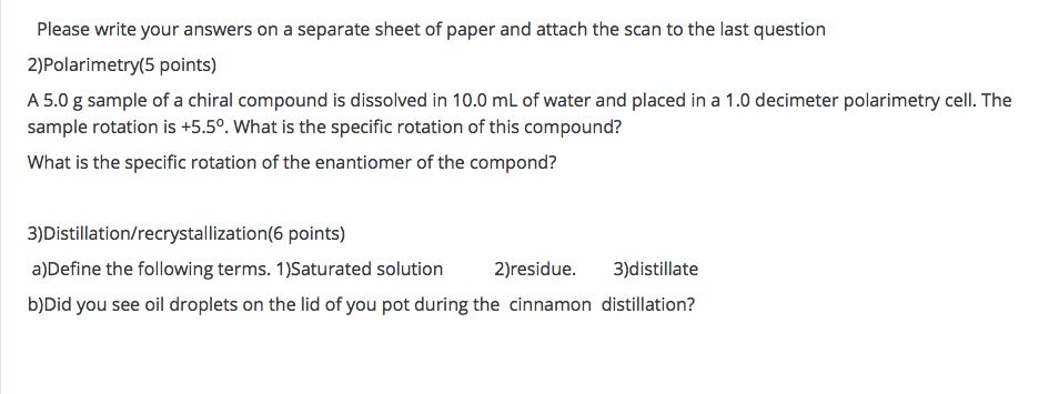 Solved Please write your answers on a separate sheet of | Chegg.com