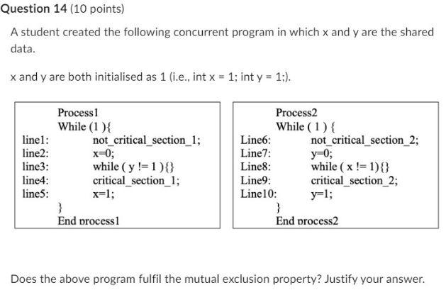 Solved Question 14 (10 points) A student created the | Chegg.com