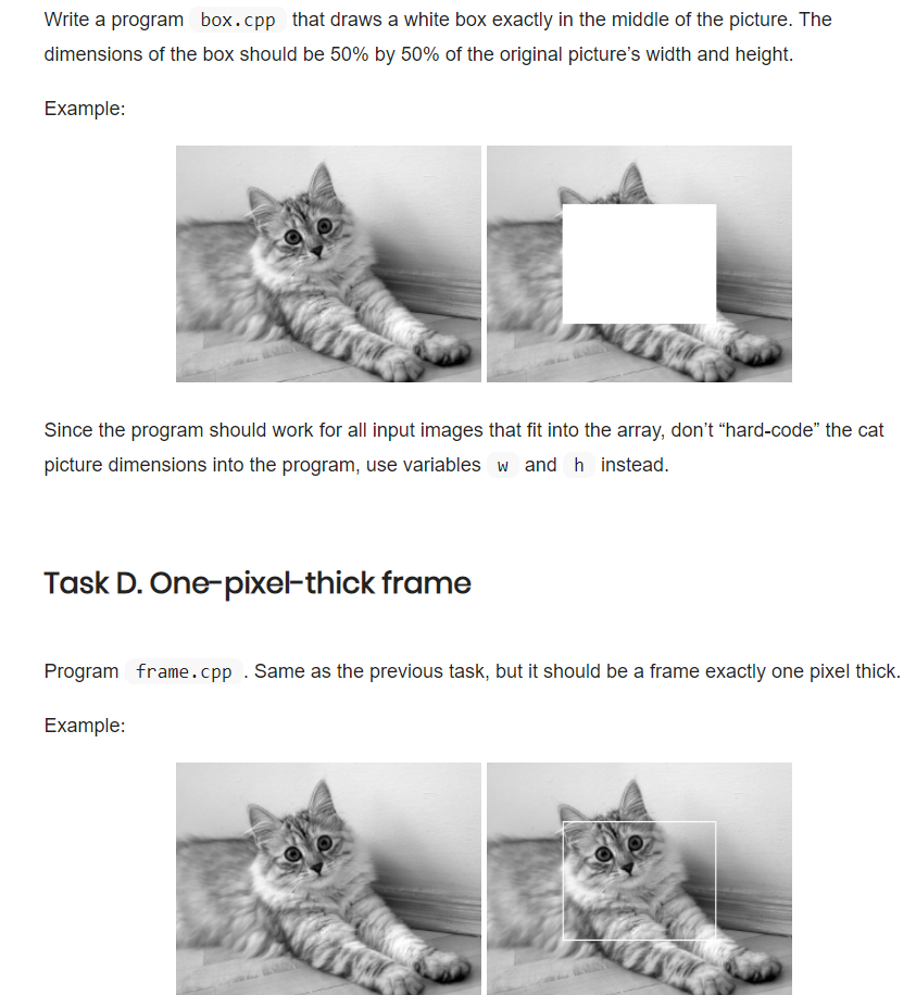 Write a program box.cpp that draws a white box | Chegg.com
