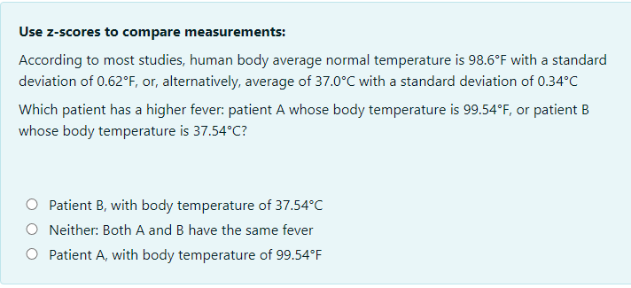 Solved Use z-scores to compare measurements: According to | Chegg.com