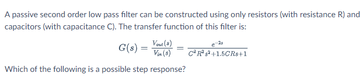 Solved A passive second order low pass filter can be | Chegg.com