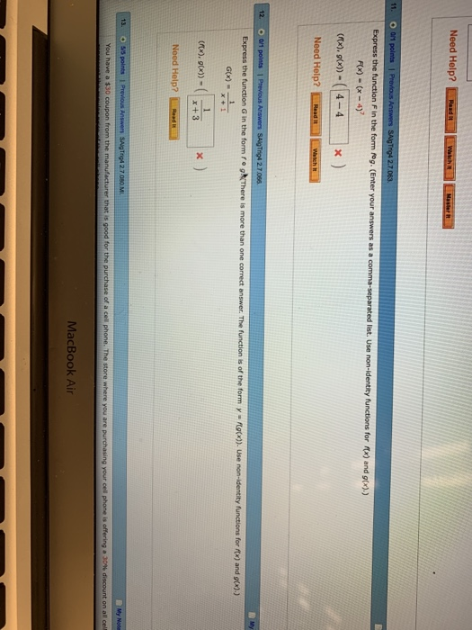 Solved Consider the following functions. rx)-클 g(x)-3x+12 | Chegg.com