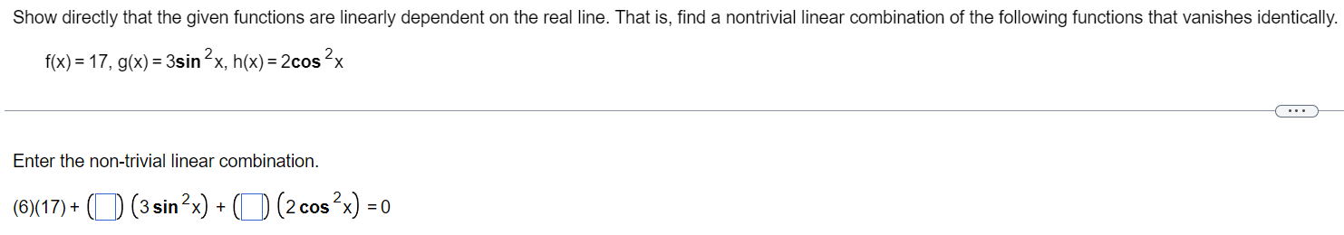 Solved Show directly that the given functions are linearly | Chegg.com
