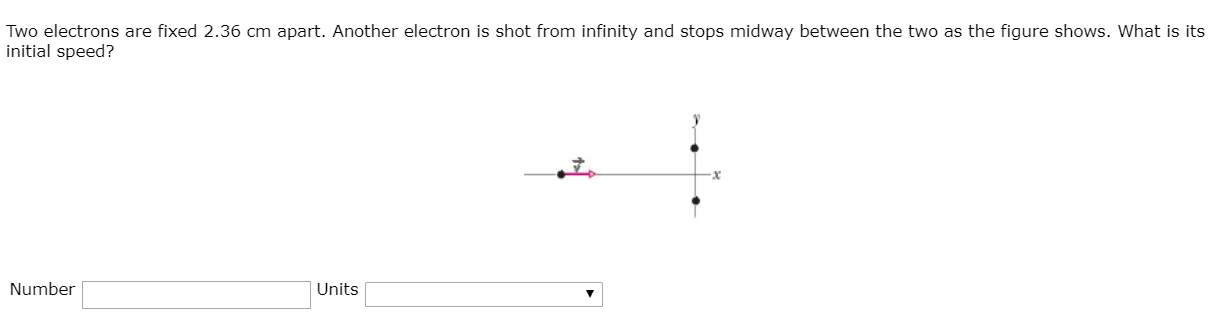 Solved Two electrons are fixed 2.36 cm apart. Another | Chegg.com