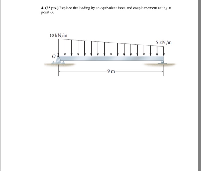 Solved 4. (25 pts.) Replace the loading by an equivalent | Chegg.com