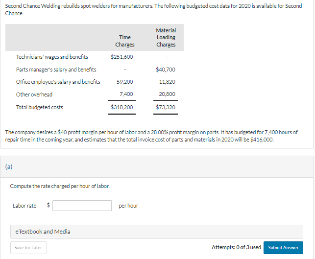 Solved Second Chance Welding rebuilds spot welders for | Chegg.com