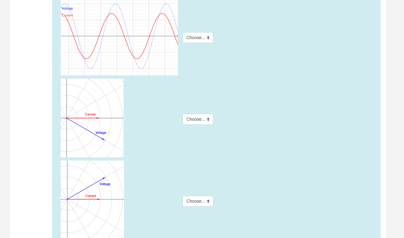 Solved In each diagram is the current leading, lagging or | Chegg.com