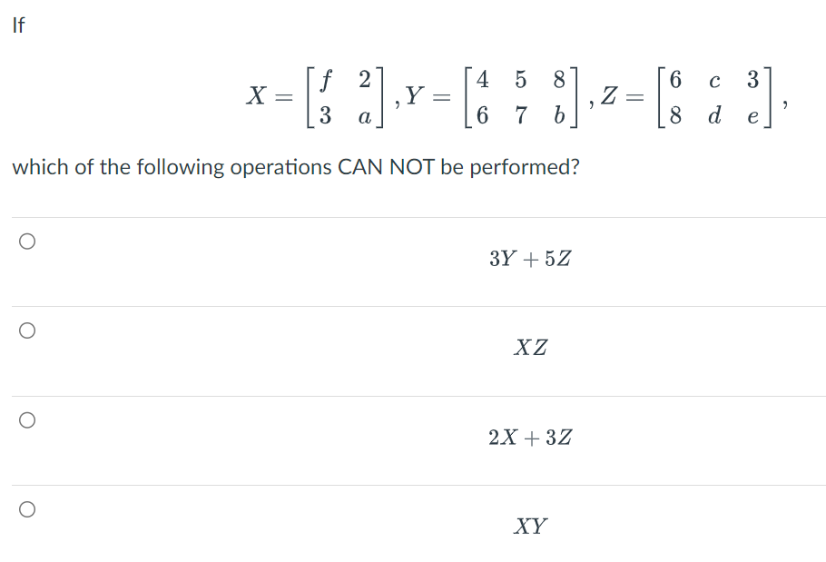 Solved X=[f32a],Y=[46578b],Z=[68cd3e] which of the following | Chegg.com