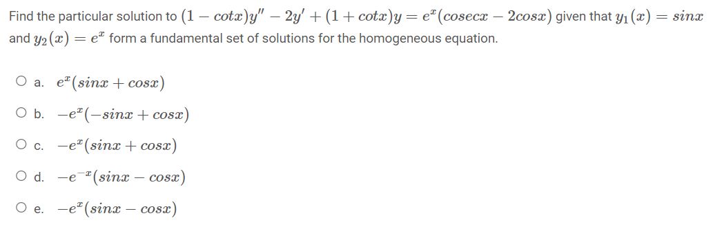Solved Find the particular solution to | Chegg.com