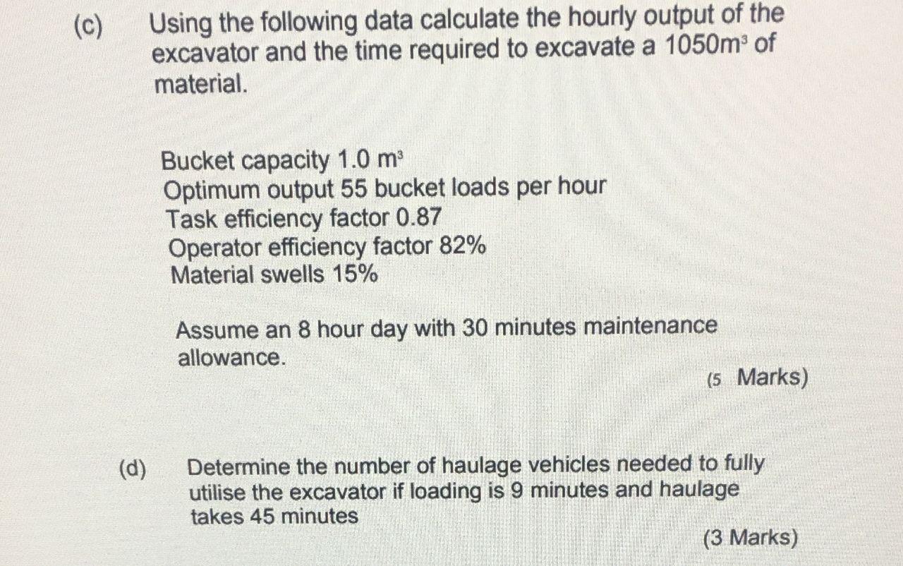 Solved (C) Using the following data calculate the hourly | Chegg.com