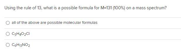 Solved Using the rule of 13, what is a possible formula for | Chegg.com