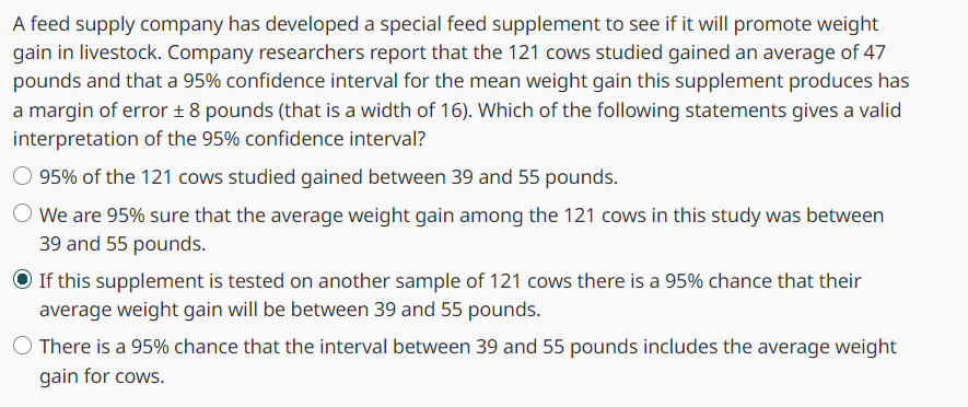 Solved A feed supply company has developed a special feed | Chegg.com