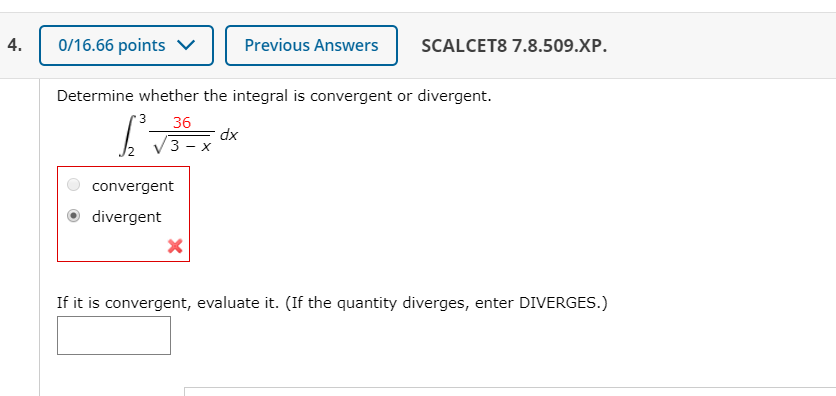 Solved Determine whether the integral is convergent or | Chegg.com