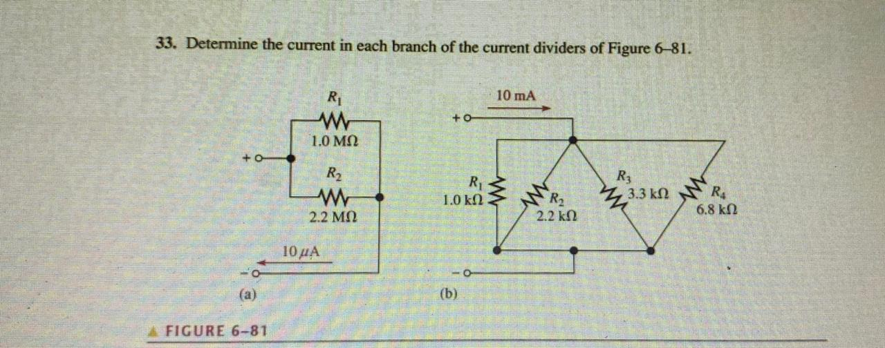 Solved 33. Determine the current in each branch of the | Chegg.com