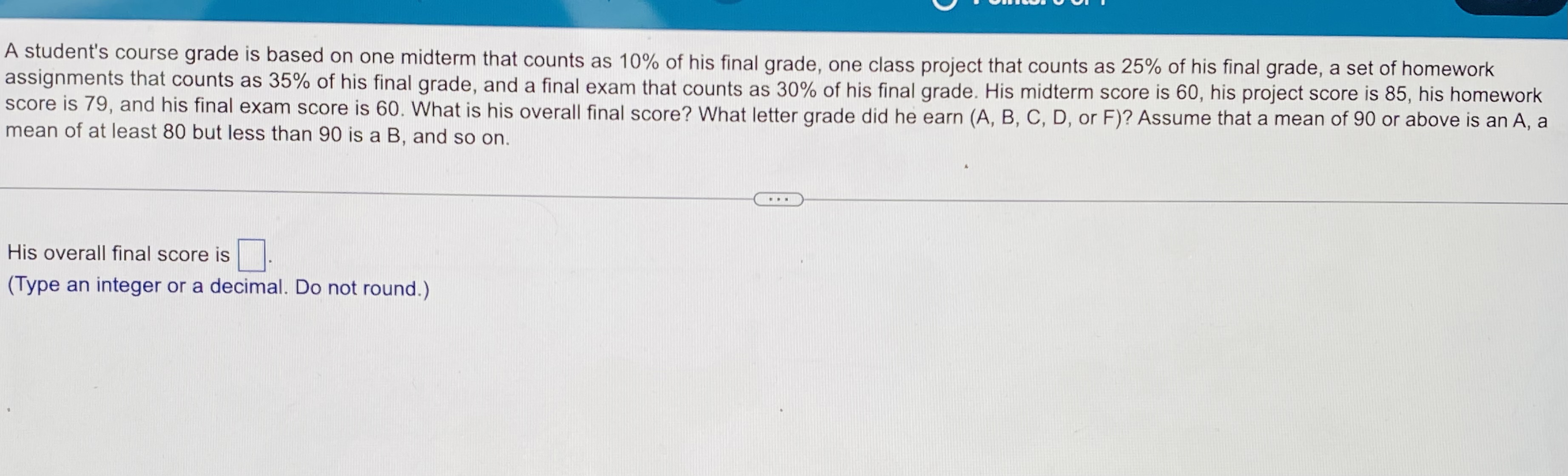 Solved A student earned grades of A, C, B, A, and D. Those | Chegg.com