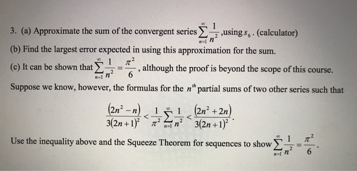 Solved 3. (a) Approximate the sum of the convergent series | Chegg.com