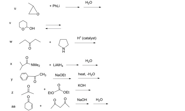 Solved H20 + Phli V and OH H* (catalyst) w H20 х NMe2 + | Chegg.com