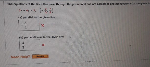 Solved Tutorial Exercise Find an equation of the line that | Chegg.com