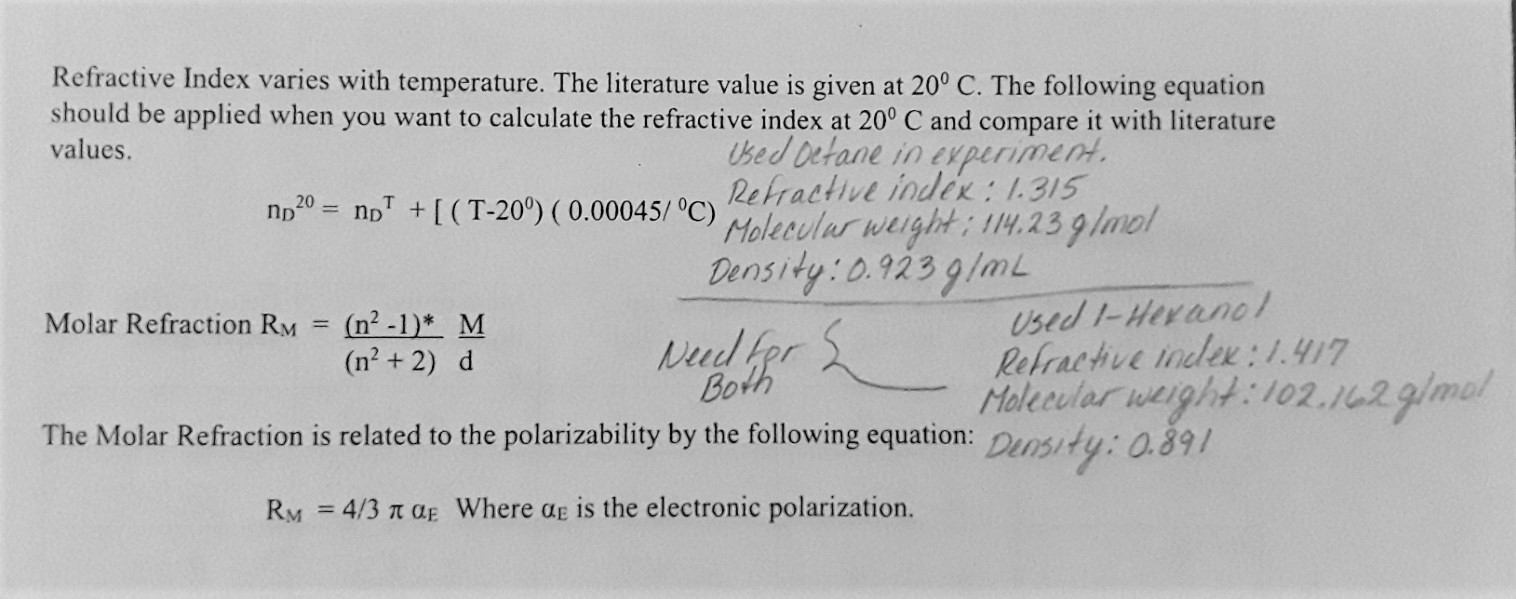 Solved Refractive Index varies with temperature. The | Chegg.com