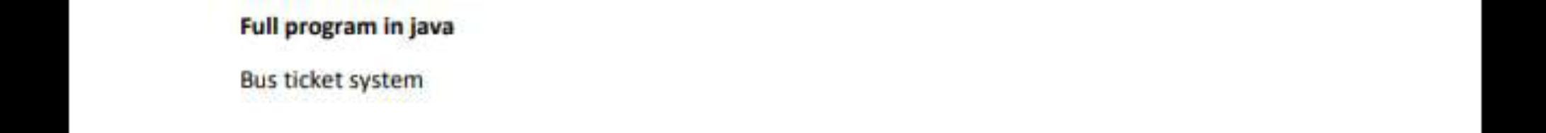 Solved Full program in java Bus ticket system | Chegg.com