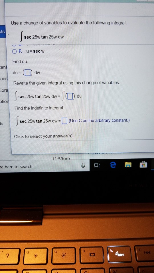 Solved Use a change of variables to evaluate the following | Chegg.com