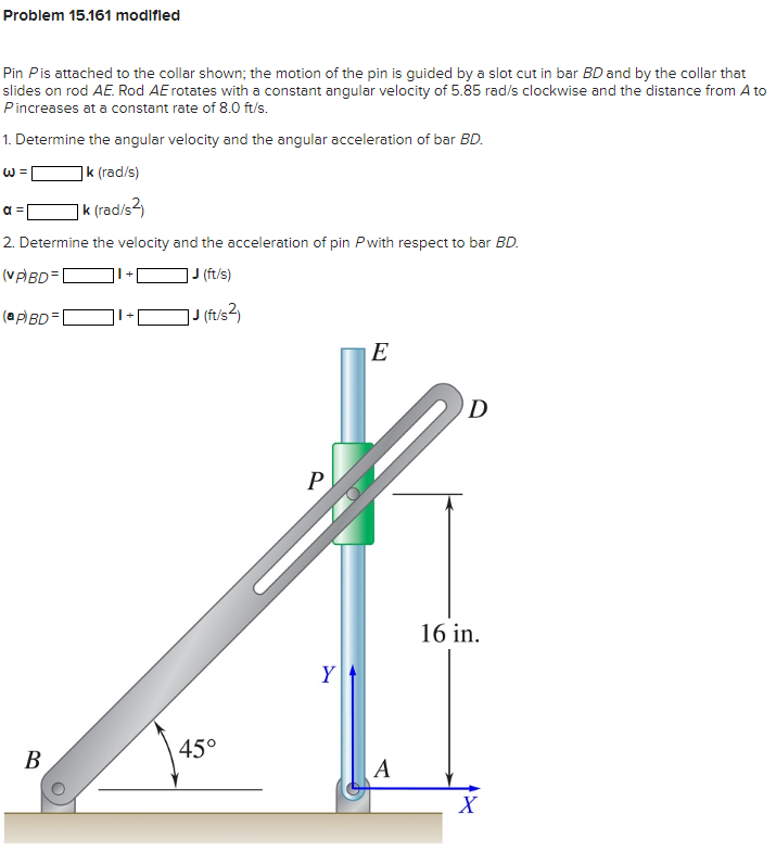Solved Pin P is attached to the collar shown; the motion of | Chegg.com