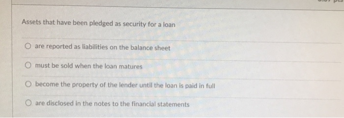 Assets That Have Been Pledged as Security for a Loan - OscarkruwChaney