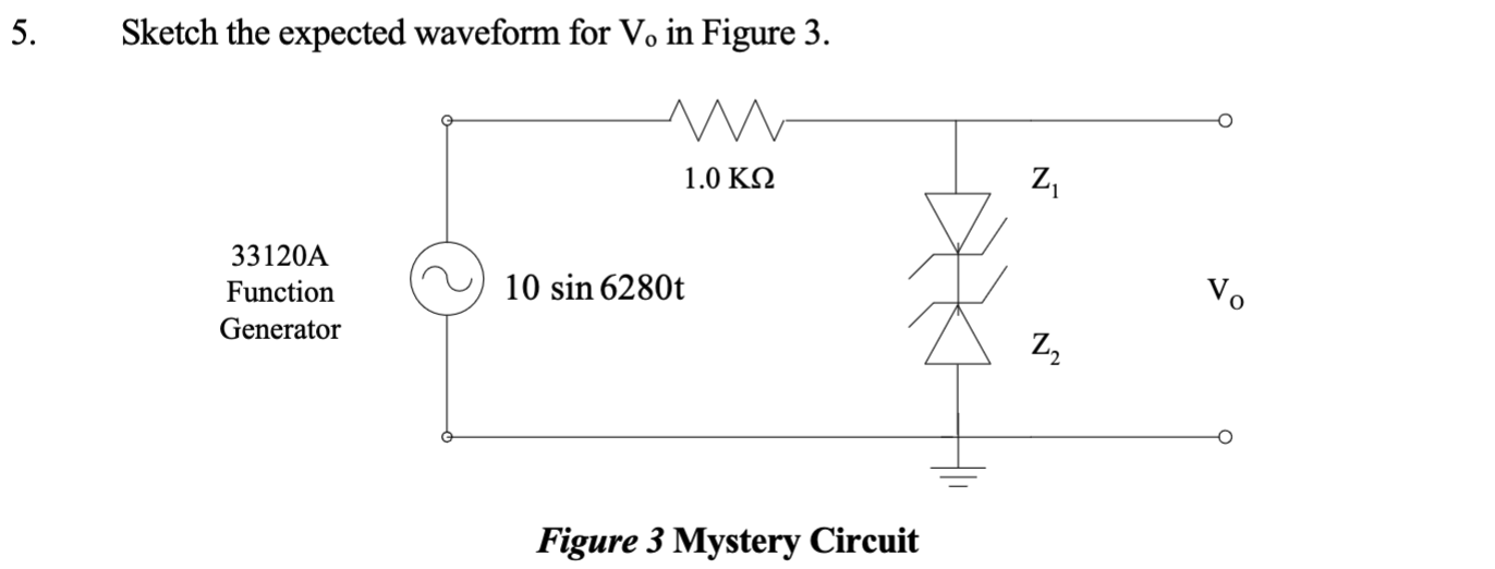 Solved Sketch the expected waveform for Vo in Figure 3 . | Chegg.com