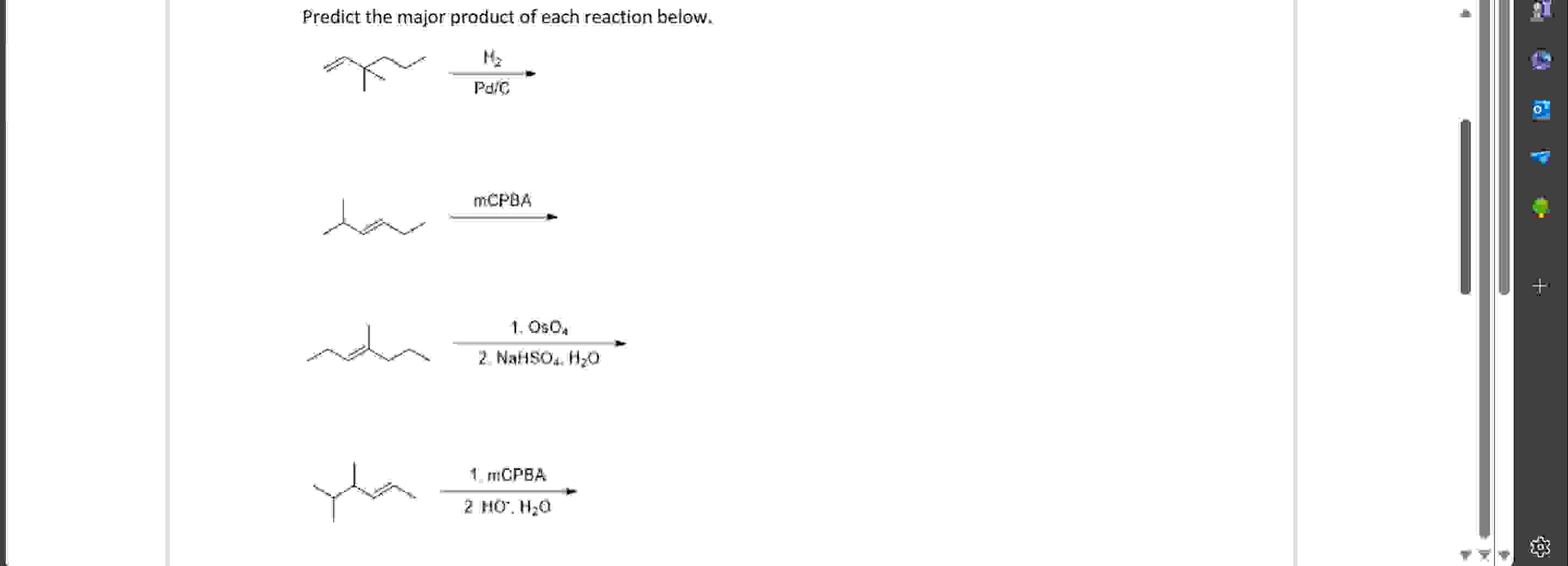 Solved Predict the major product of each reaction below. | Chegg.com