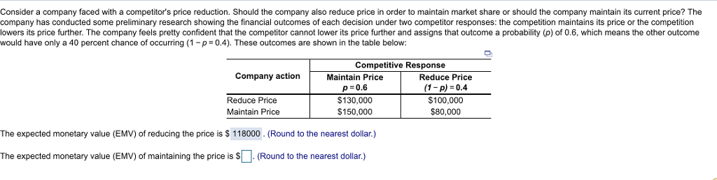 Solved Consider a company faced with a competitor's price | Chegg.com