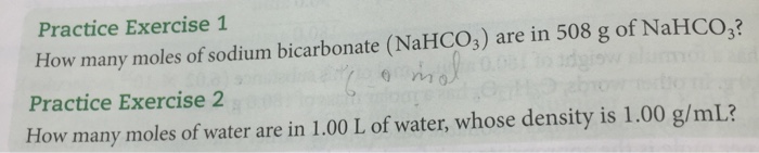 Solved How many moles of sodium bicarbonate (NaHCO_3) are in | Chegg.com