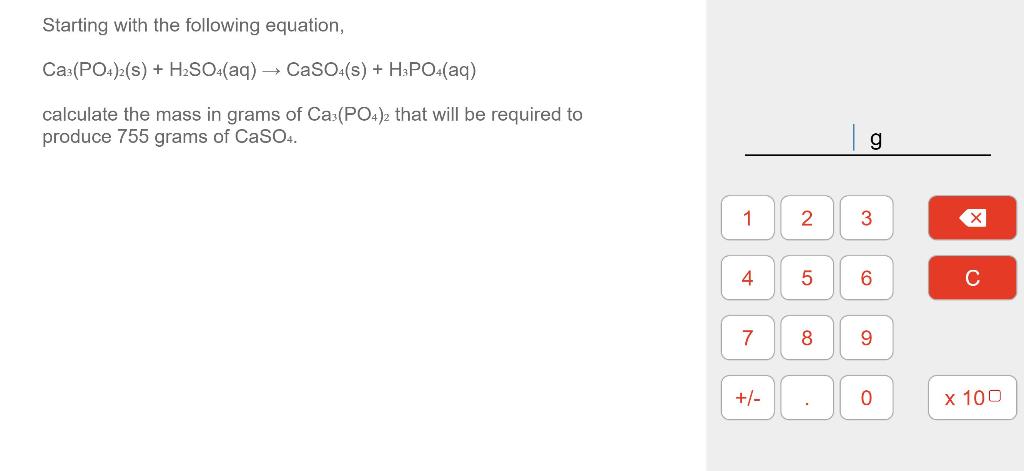 Solved Starting with the following equation, Ca:(PO4)2(s) + | Chegg.com