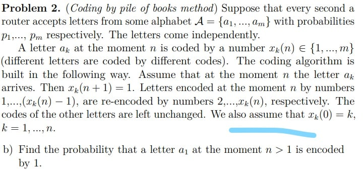 Solved = Problem 2. (Coding by pile of books method) Suppose | Chegg.com