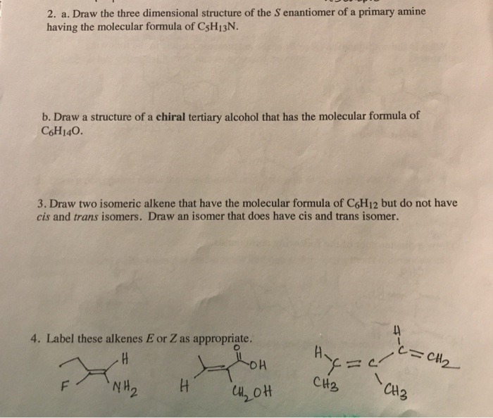 Solved draw the three dimensional structure of the s | Chegg.com