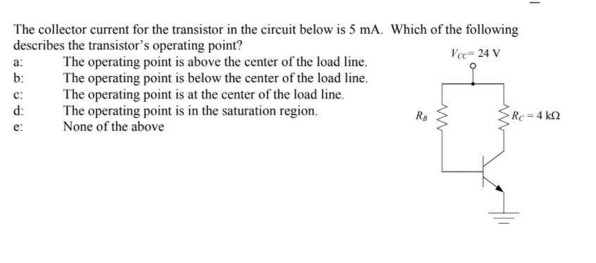 Solved - The collector current for the transistor in the | Chegg.com