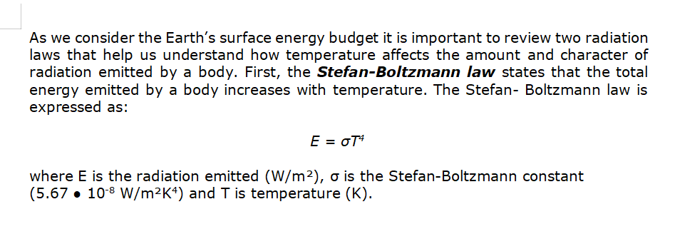Solved As we consider the Earth's surface energy budget it | Chegg.com