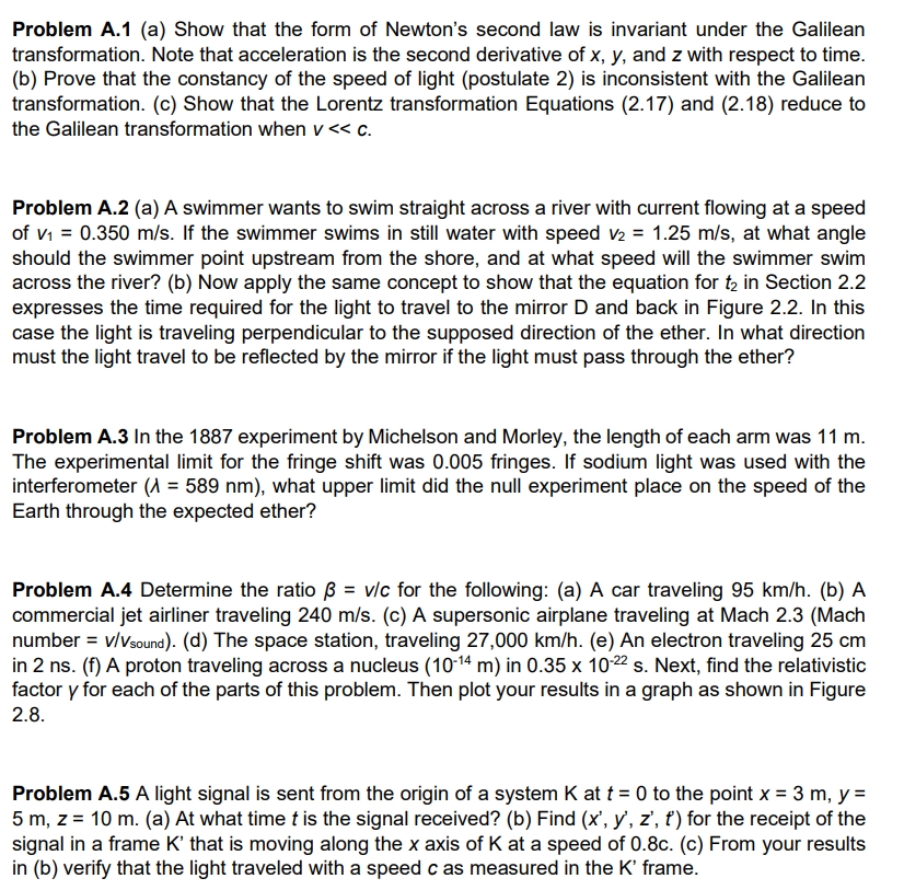 Solved Problem A. 1 (a) ﻿Show that the form of Newton's | Chegg.com