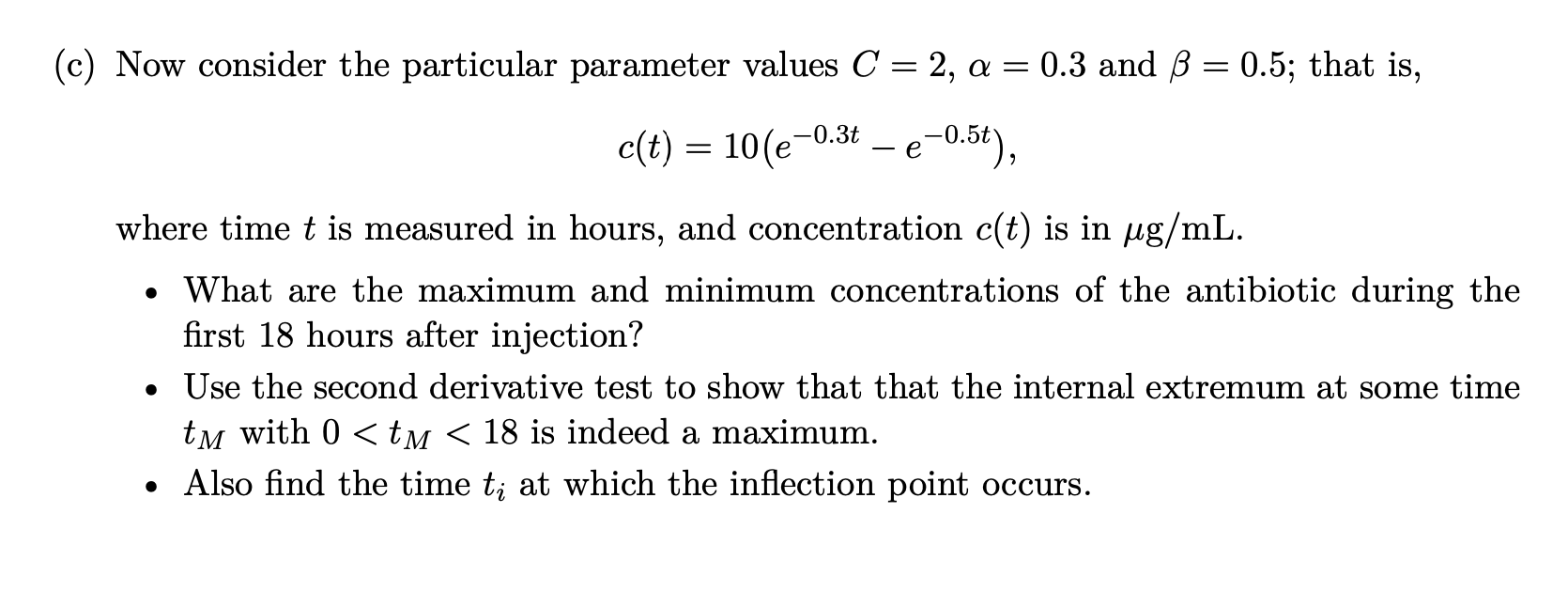 Solved (c) ﻿Now consider the particular parameter values | Chegg.com