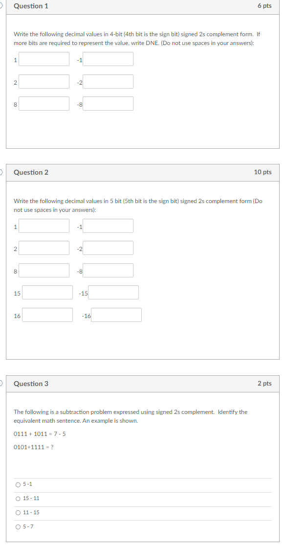 Solved Write the following decimal values in 4-bit (4th bit | Chegg.com