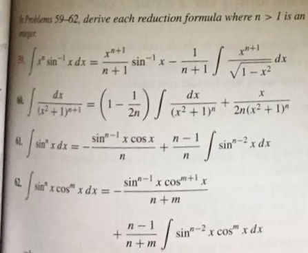 Solved In Problems 59-62, derive each reduction formula | Chegg.com