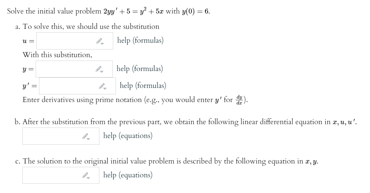 Solved Solve the initial value problem 2yy' +5 = y² + 5x | Chegg.com