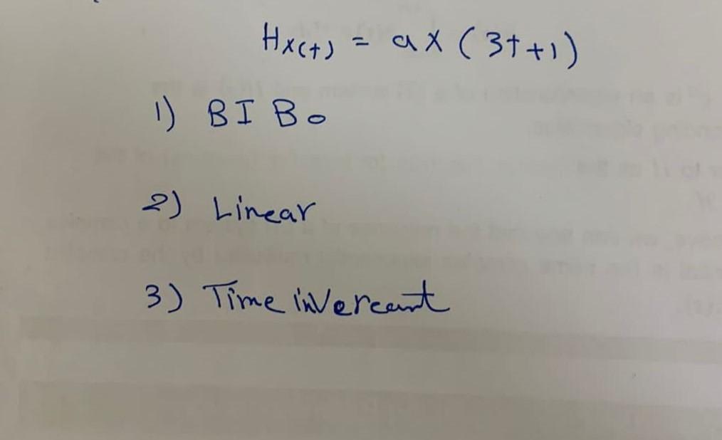 Solved Determine whether the system H is 1-BIBO stable | Chegg.com